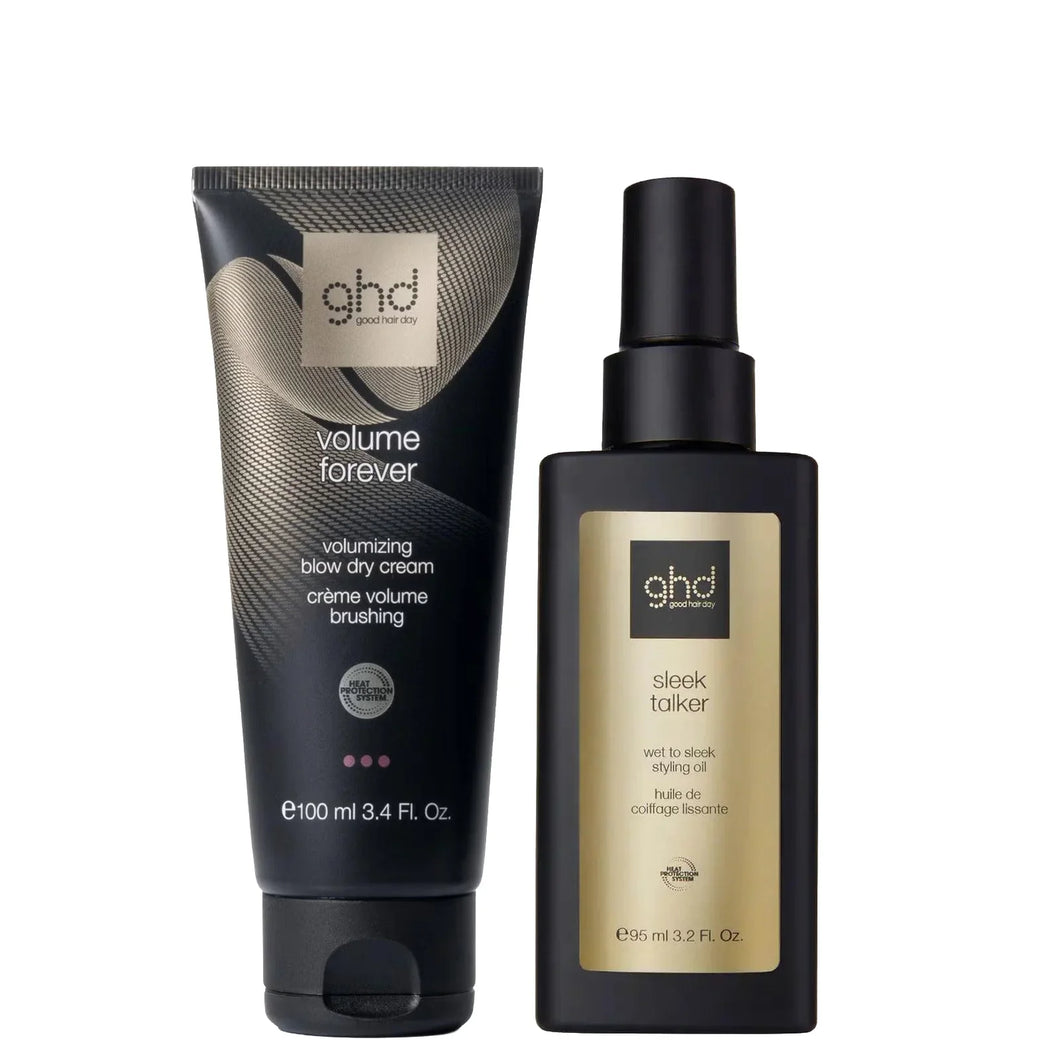GHD Prep & Style Duo - Sleek Talker & Volume Forever – BLOND HAIR & BEAUTY